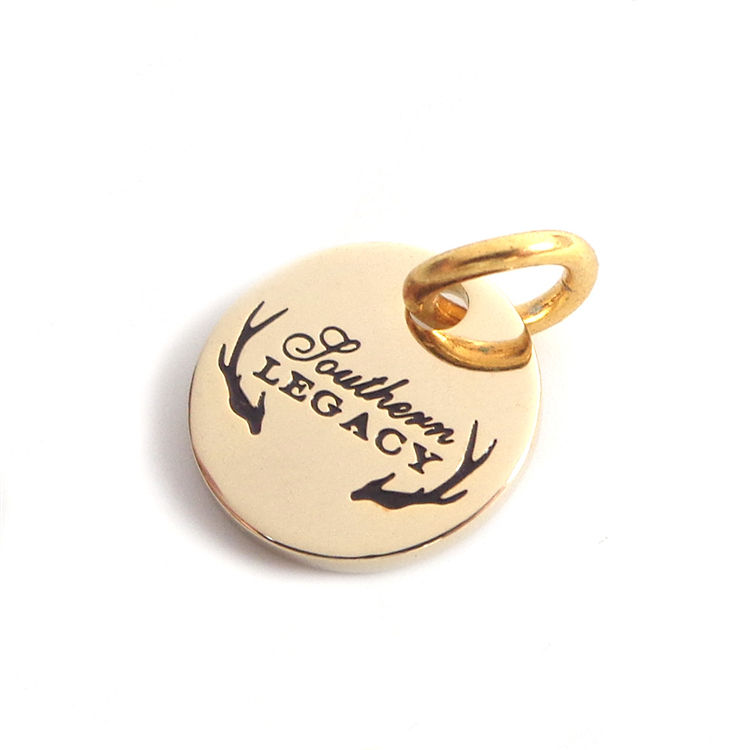 Custom Logo Round Shape Small Metal Tags Custom Engraved Tag - Buy ...